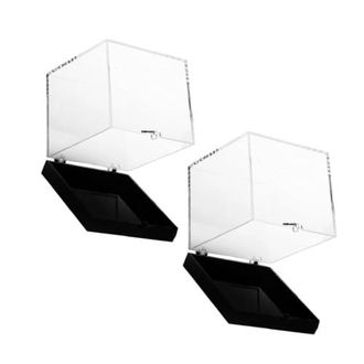 Vosarea Mini Pour Collection De Roches Et De Minéraux, 2 Pièces, Vitrine Transparente, Petit Organisateur En Plastique Pour Pierres Précieuses, Support Dexpos