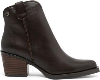 Porronet Bottines Cowboy en cuir moka avec fermeture éclair Frida, Moka, 36 EU