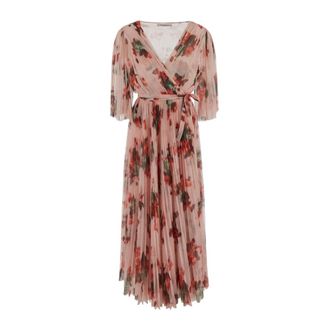Philosophy di Lorenzo Serafini Robe Pliss&eacute;e Col en V Manches Courtes - Femme - Robes - Multicolore - Taille: 38 FR