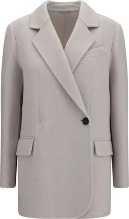 Brunello Cucinelli Einknopf-Wolle-Kaschmir-Jacke - - Coats - Damen - Grau - M