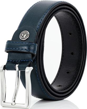 Lindenmann G&uuml;rtel Herren Lederg&uuml;rtel Herren G&uuml;rtel Herren, Rindleder XL, in 3 Farben, mittelbraun/marine/grau, Gr&ouml;&szlig;e/Size:120, Farbe/Color:blau