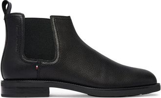 Tommy Hilfiger Klassische Stiefeletten Lth Mix Dress Hilfiger Chelsea FM0FM06090 Schwarz