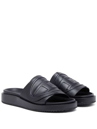 Diesel claquettes Sa-Slide D Oval W &agrave; logo emboss&eacute; - Noir