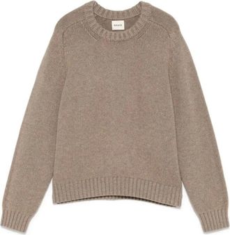 Khaite Femme, Pulls, Beige, Taille: 38 FR Crew Neck Knit Sweater