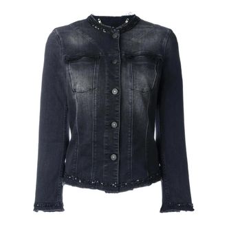 7 For All Mankind Kragenlose Jeansjacke - - Jackets - Damen - Schwarzk - L