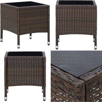 vidaXL Gartentisch Braun 40x40x45 cm Poly Rattan - Gartentisch - Esstisch Im Freien - Terrassenm&ouml;bel - Rattan Tisch - Outdoor M&ouml;bel - Home & Living
