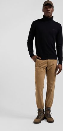 Eden Park Pull Col Roul&eacute; En Laine Et Coton Noir Coupe Regular