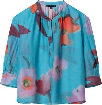 Luisa Cerano Damen Bluse aus Baumwolle und Seide