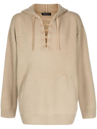 Undercover Hoodie mit Schnürung - Braun