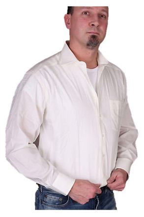 Marvelis Herren Businesshemd Non-Iron Comfort Fit, Langarm, Kent-Kragen, Uni Popeline, 100% Baumwolle, Hellbeige 20, 40