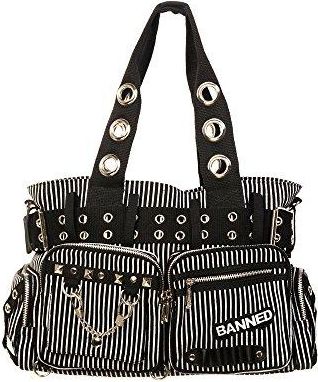 Banned Menottes Sac &agrave; Main - Noir/Blanc, Black/White / One Size