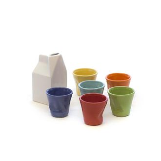 Kaleidos Milano Ligne DEVOTION TO COLORS - coffret de 6 verres à liqueur en grès 11cl + pot à lait 200ml