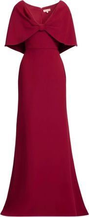 Elie Saab Maxikleid mit V-Ausschnitt - Rot