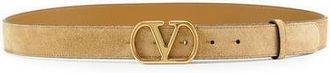 Valentino Ceinture &agrave; d&eacute;tail VLogo en cuir