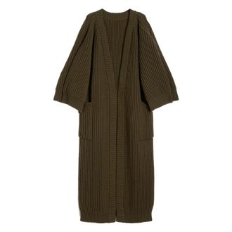 Max Mara Gr&uuml;ner Pullover mit Taschen - - Knitwear - Damen - Gr&uuml;n - XS