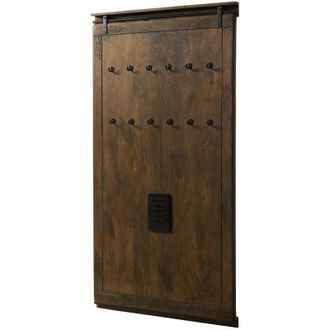 Massivmoebel24 Wandgarderobe Mango 100x8x190 braun lackiert railway 4008
