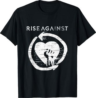 Rise Against Offiziell Lizenziertes Damen Unisex T-Shirt mit Kurzarm, Klassisch Geschnitten, Schwarz, Größe S