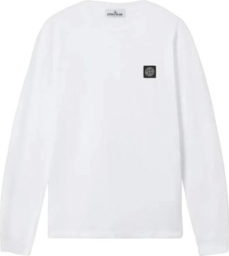 Stone Island Homme, Tops, Blanc, Taille: XL T-shirt en jersey de coton 60/2