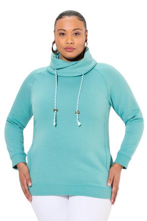 Ulla Popken Damen große Größen Übergrößen Plus Size Sweatshirt, weiter Stehkragen, Taschen, Raglan-Langarm