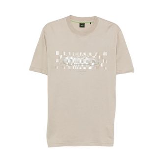 HUGO BOSS T-shirt col rond - Homme - Tops - Beige - Taille: XL