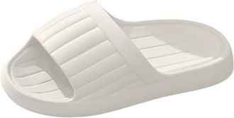 Generic Pantoufles dint&eacute;rieur et dext&eacute;rieur de couleur unie &agrave; semelle &eacute;paisse confortables et d&eacute;contract&eacute;es pour femme, blanc, 37 EU
