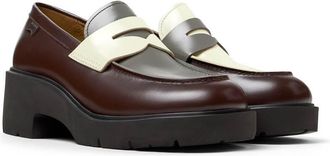 Camper Loafer in Burgunderrot mit Absatz