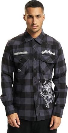 Brandit Motörhead Check Shirt Long Sle, color: black/grey, size: 5XL