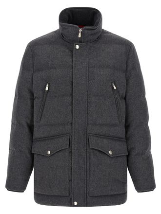 Brunello Cucinelli Quilted Wool Parka - Gray