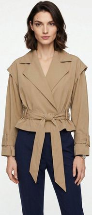 HUGO BOSS Kurzjacke Jophelia Premium Damenmode aus softem Materialmix, mit Bindeg&uuml;rtel
