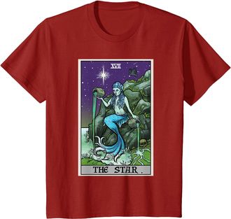The Ghoulish Garb The Star Tarot-Karte Halloween Meerjungfrau Hexe Gruselige Sirene T-Shirt