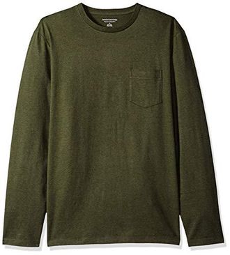 Amazon Essentials T-Shirt à Manches Longues Coupe Régulière Homme, Vert Olive Chiné, XXL