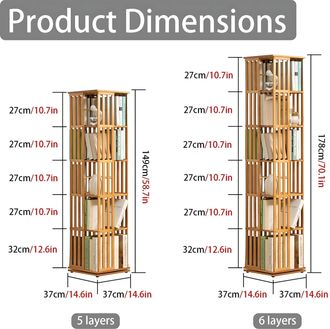 Generic Rotating Bookshelfl,drehbares Bücherregal,bücherregal Drehbar Für Schlafzimmer, Arbeitszimmer