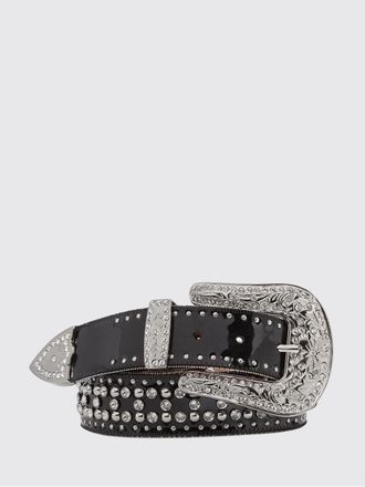 Philipp Plein Ceinture en cuir verni avec clous et cristaux