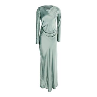 Alberta Ferretti Femme, Robes, Vert, Taille: 38 FR Robe Verte en Velours Style Élégant