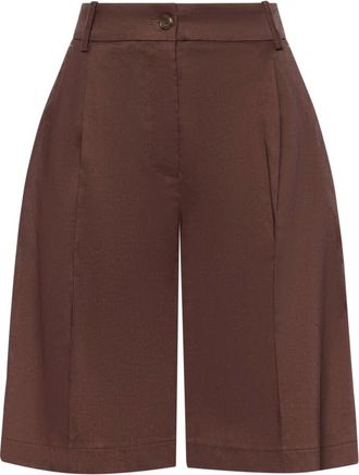 Pinko Pinko, Femme, Shorts, Brun, Taille: 42 FR Bryana Bermuda Lino Stretch