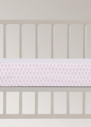 Mango Drap-housse enfant en percale de coton mini fleur pour lit 60 cm rose - Home - 60x120x15cm - MANGO HOME