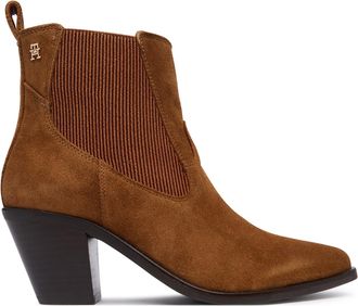 Tommy Hilfiger Stiefeletten Tommy Hilfiger Suede Western Chelsea Boot FW0FW09581 Braun
