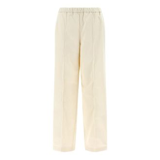 Fabiana Filippi Femme, Pantalons, Beige, Taille: 36 FR Pantalon Droit en Gabardine de Coton