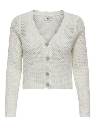 Only Strickjacke ONLROSELIA - Cardigan mit Knopfleiste und geripptem B&uuml;ndchen regular fit, modisch, Strick, Baumwollmischung, V-Ausschnitt