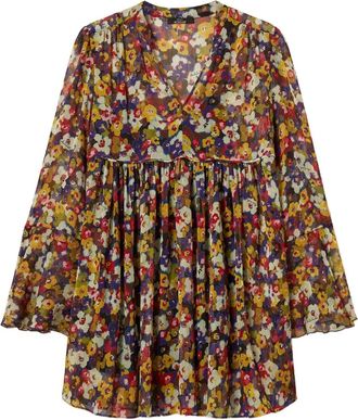 Twin-Set Kleid mit Blumen-Print - Mehrfarbig