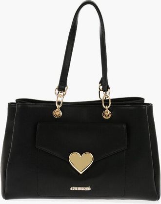 Moschino LOVE Faux Leather Tote Bag with Golden Logo size Unica