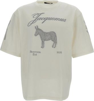 Jacquemus Homme, Tops, Beige, Taille: XL &Acirc;ne T-Shirt &agrave; Manches Courtes