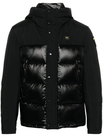 Blauer veste matelass&eacute;e &agrave; appliqu&eacute; logo - Noir