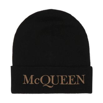 Alexander McQueen Kaschmir Schwarze Beanie M&uuml;tze - - Accessories - Herren - Schwarzk - L