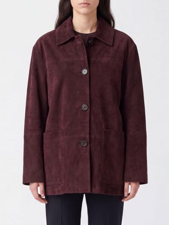 Max Mara S Max Mara Hemdjacke aus Velours-Lammleder mit Taschen