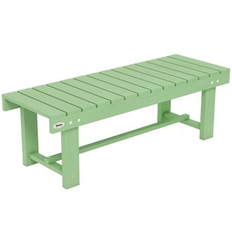 OUTSUNNY Holz-Gartenbank, 2-Sitzer-Bank f&uuml;r den Au&szlig;enbereich, Tannenholz r&uuml;ckenfreie Patio-Sitzbank mit Lattenrost f&uuml;r den Park, 110 x 38 x 35 cm, 1 St&uuml;ck, hel