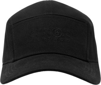 Maison Margiela Homme, Accessoires, Noir, Taille: M Casquette Num&eacute;rique en Toile de Coton