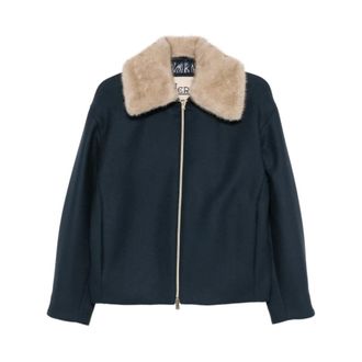Herno Jacke mit Fellkragen - - Jackets - Damen - Blau - M