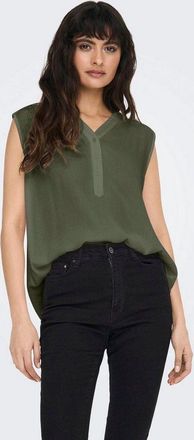 Only Blusentop ONLJETTE - Blusentop mit V-Ausschnitt und Knopfleiste regular fit, modisch, Web, Viskose, V-Ausschnitt