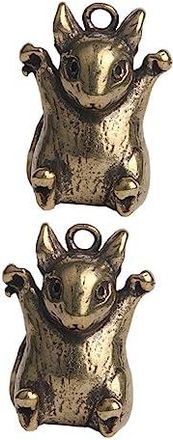 Garneck 2pi&egrave;ces Figurine De Souris D&eacute;corative Statue De Rat Suspendue Pendentif Adorable Porte-cl&eacute;s Accessoire